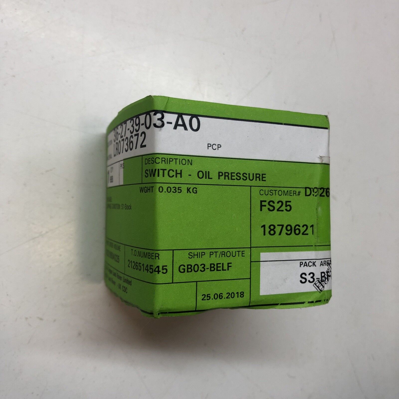 RANGE ROVER VELAR 2017 - SWITCH - OIL PRESSURE - GENUINE - LR073672 ...