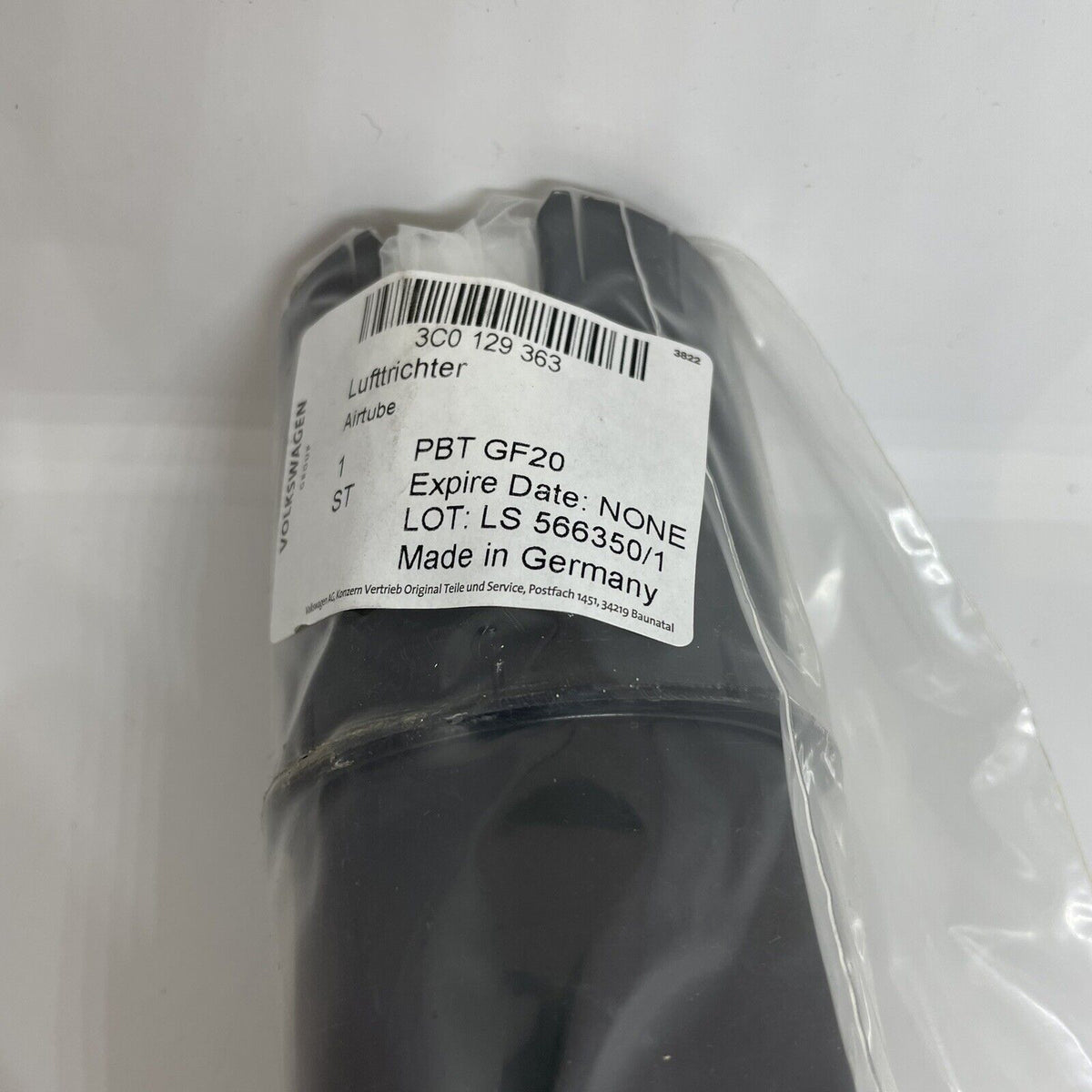 Audi Airflow Meter Rectifier Pipe Tube Hose Genuine 3C0 129 363 ...