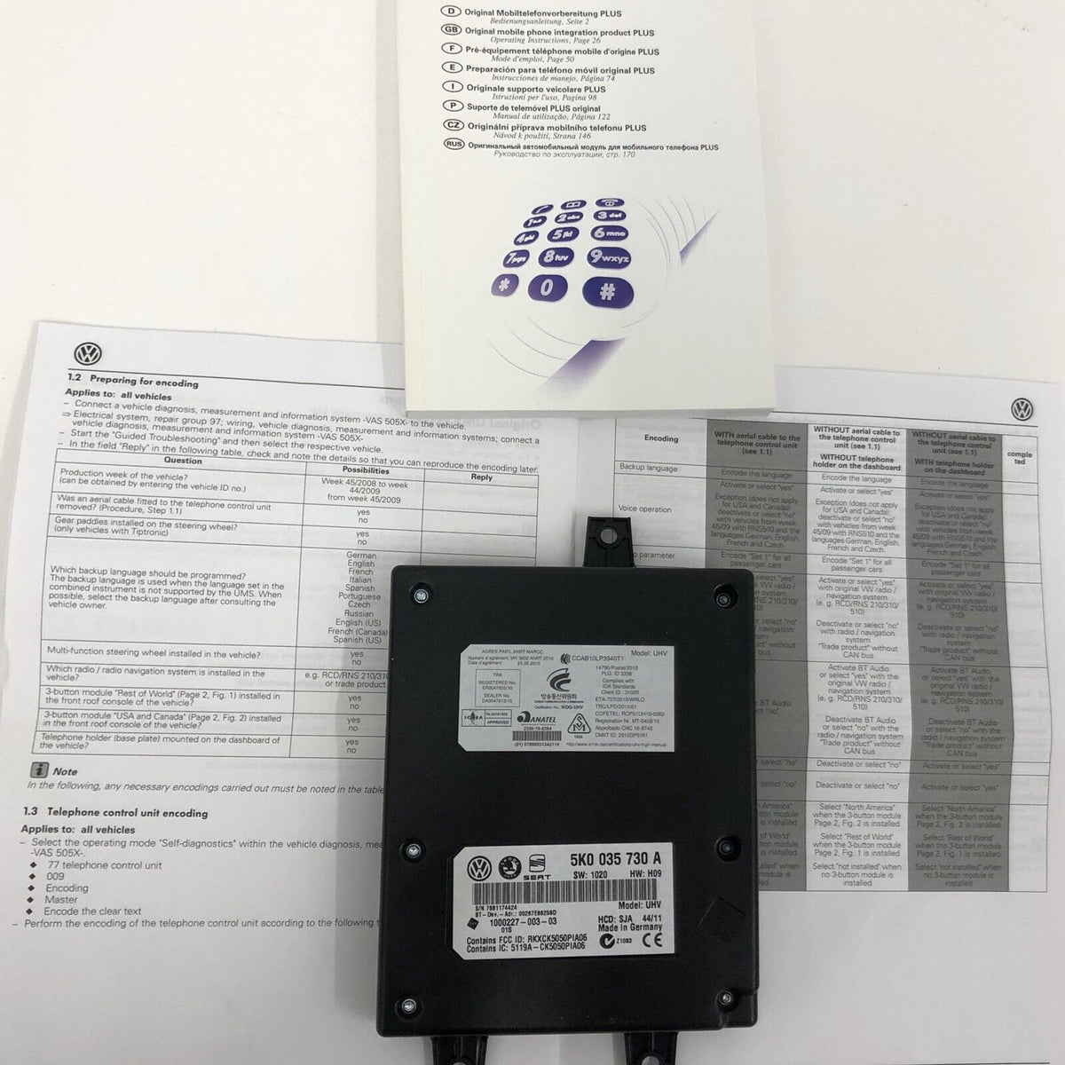 Genuine VW Interface box with control unit for telephone & bluetooth 5 ...