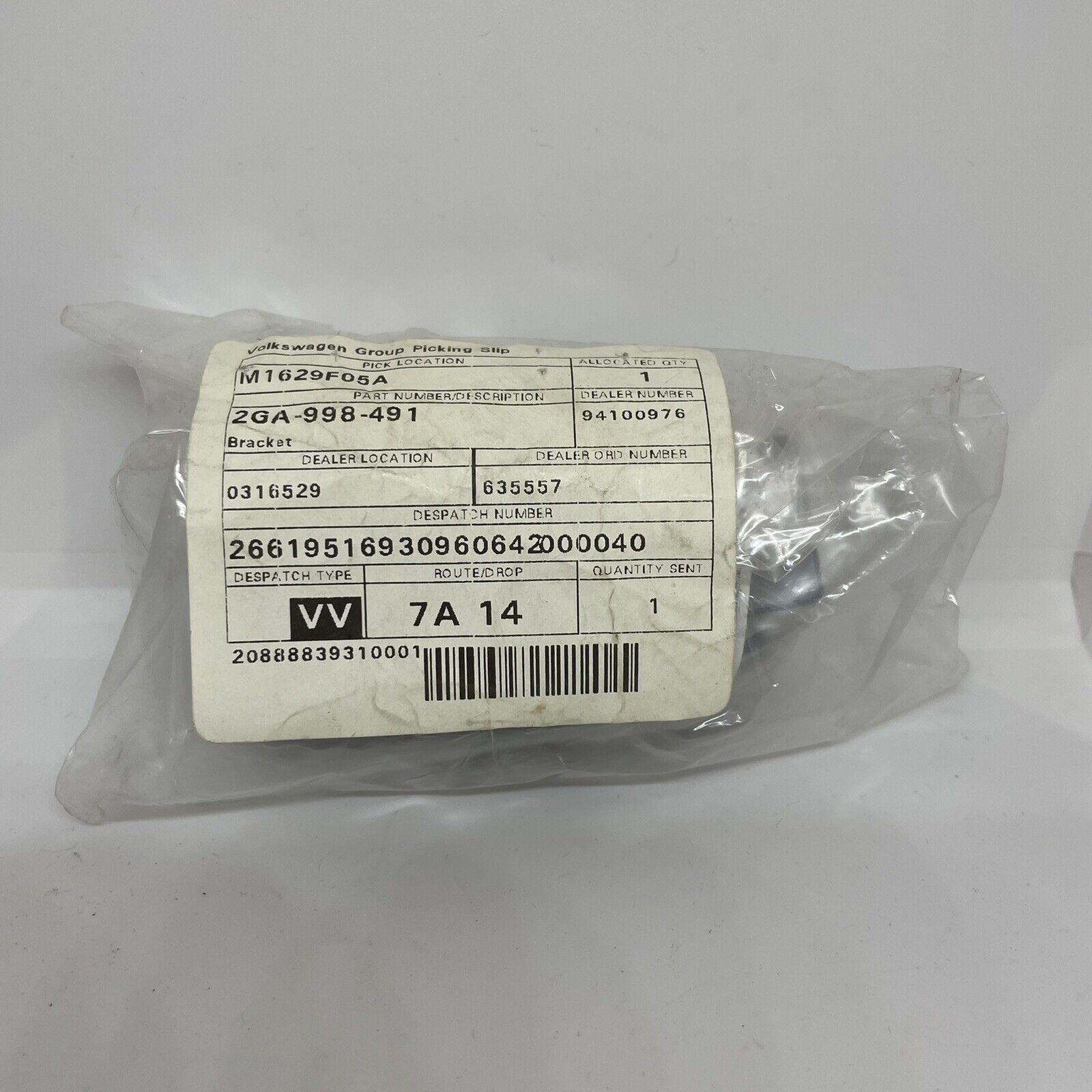 Vw T Roc 2017-on Rear Bumper Parcking Sensor Bracket Set 2GA998491 ...