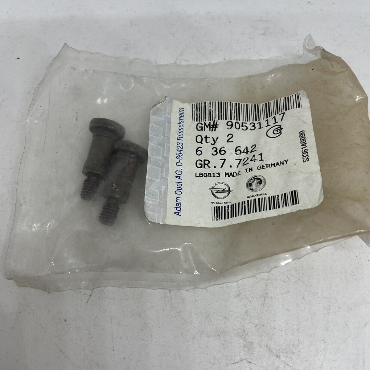 Genuine Vauxhall Screws 90531117 x2 – Genuine Parts Ltd